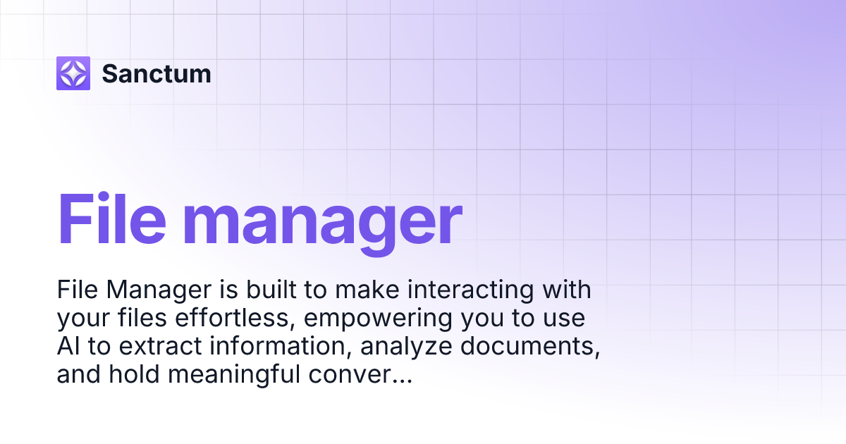 File manager | Sanctum